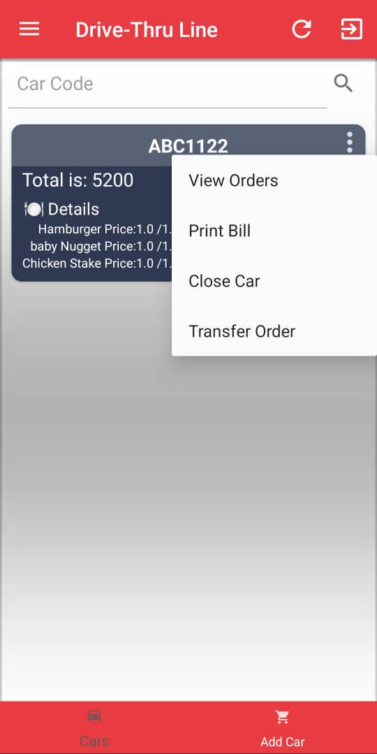 Phenix systems | Drive thru line App